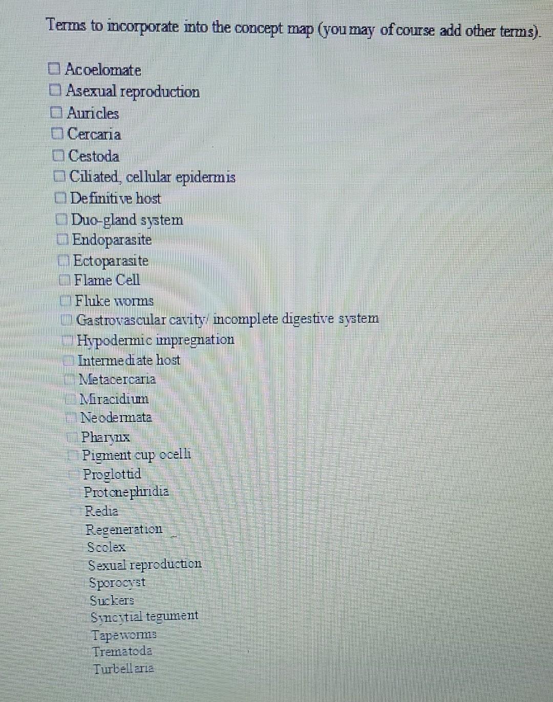 Solved i need to draw and put these terms on a concept map. | Chegg.com