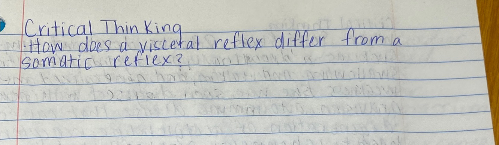 Solved Critical Thin KingHow does a visceral reflex differ | Chegg.com