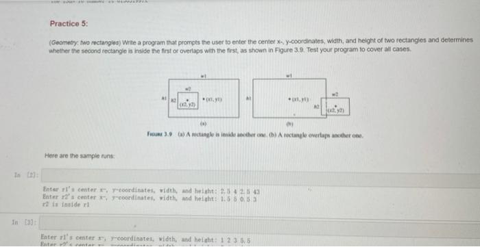 Solved Practice 5 Geometry Two Rectangles Write A Program 