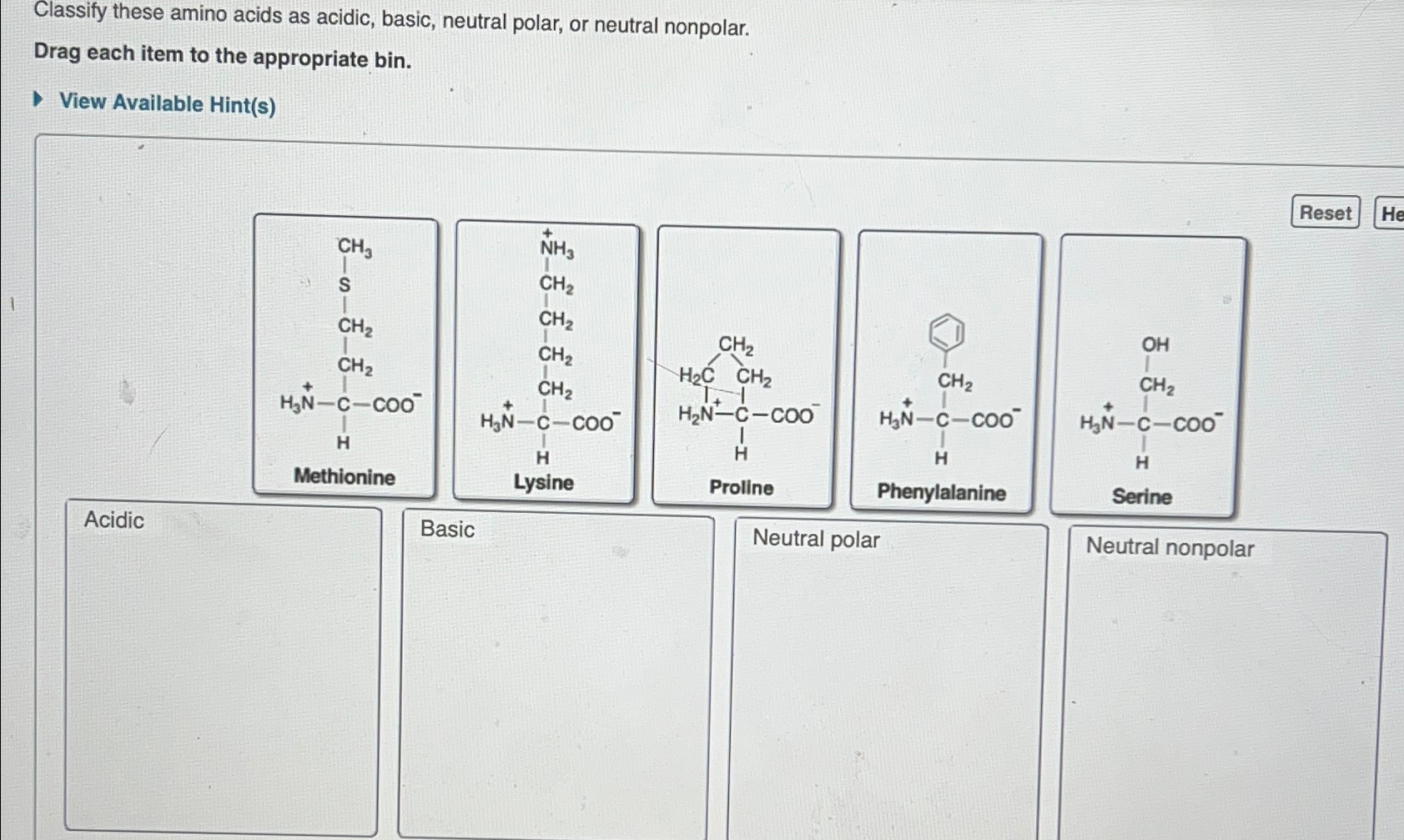Solved Classify these amino acids as acidic, basic, neutral | Chegg.com