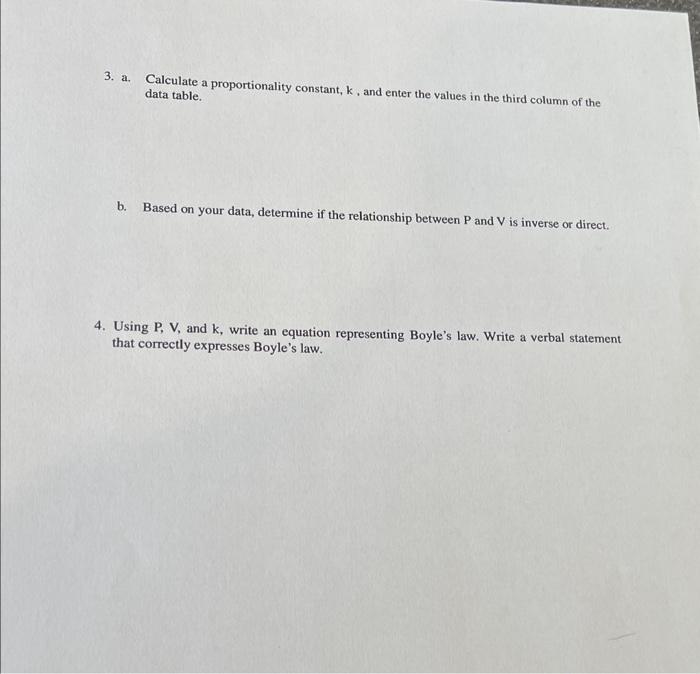 Data and Calculations Processing the Data 1. With the | Chegg.com