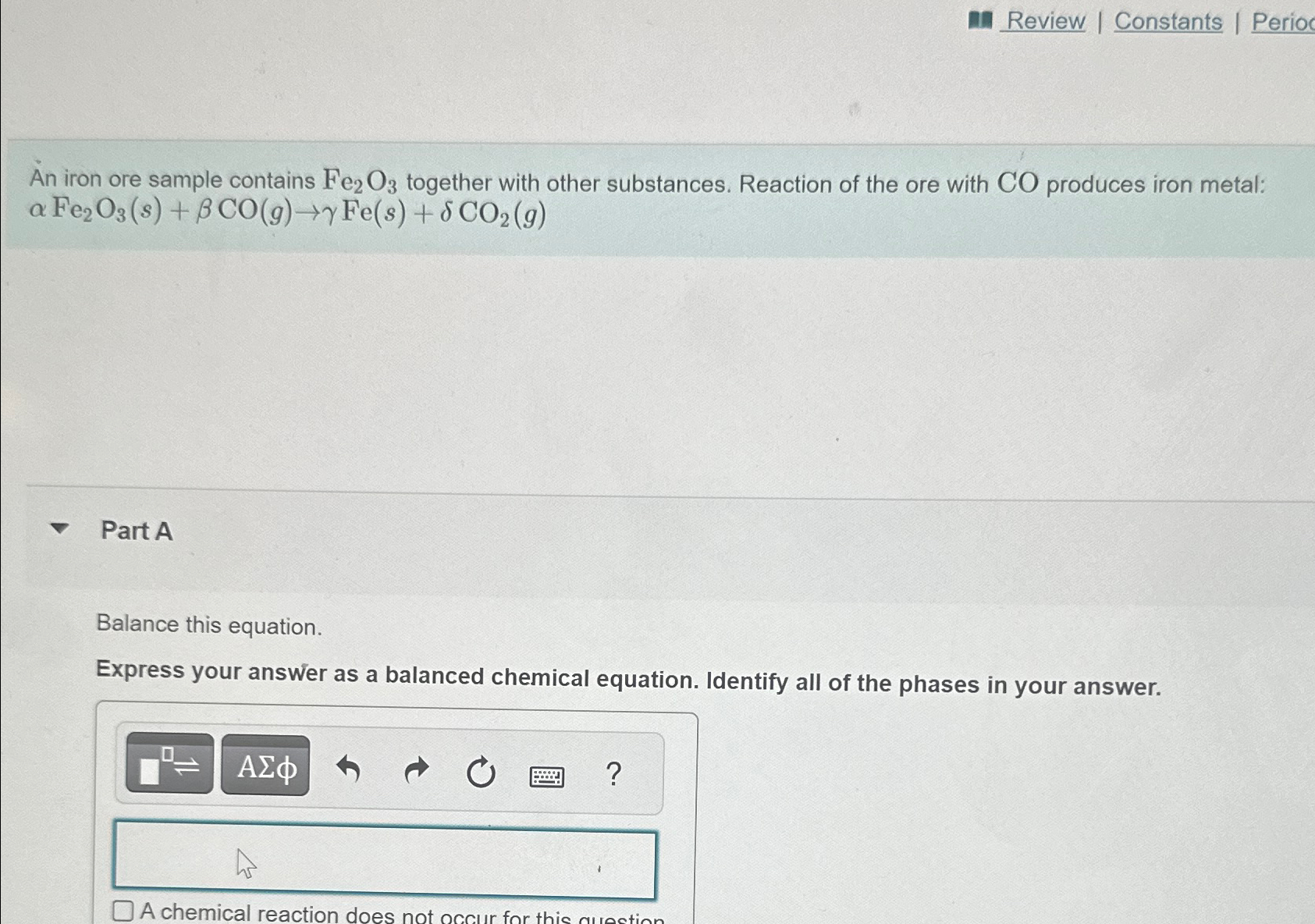Solved Review Nconstants Nperior Nan Iron Ore Sample