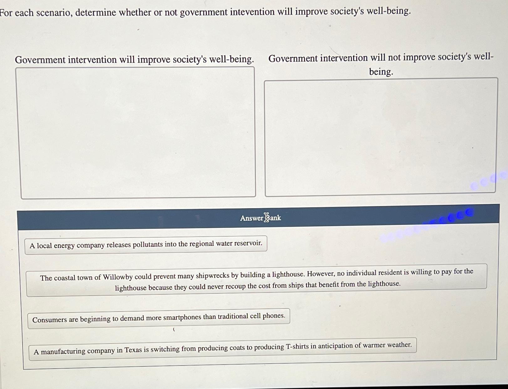 Solved For each scenario, determine whether or not | Chegg.com