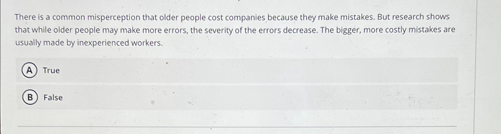 Solved There is a common misperception that older people | Chegg.com