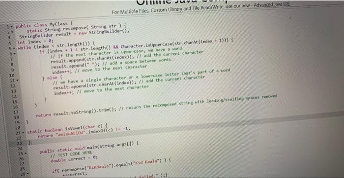 Solved i wrote the code but it executes 0 out 7 correct and | Chegg.com
