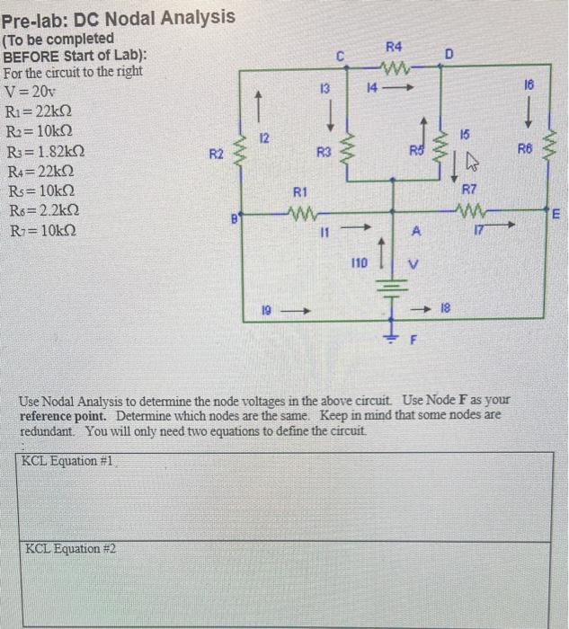 Solved Pre-lab: DC Nodal Analysis (To be completed BEFORE | Chegg.com