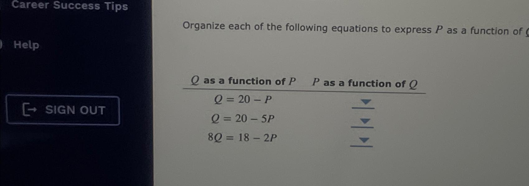Solved Career Success TipsOrganize each of the following | Chegg.com