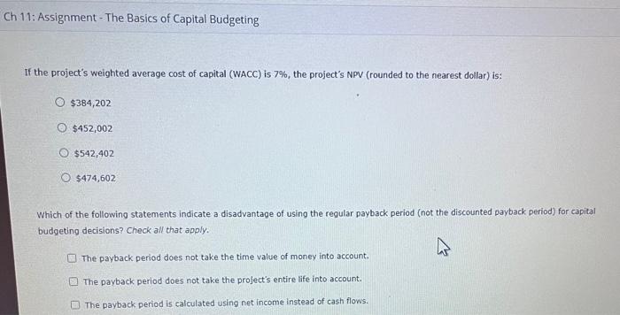 What information does the payback period provide? | Chegg.com