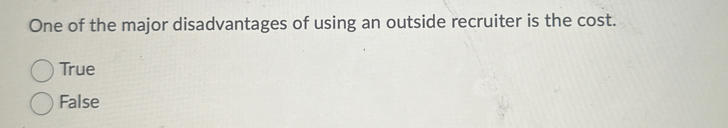 Solved One of the major disadvantages of using an outside | Chegg.com