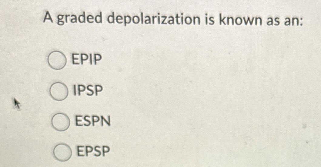 Solved A graded depolarization is known as | Chegg.com
