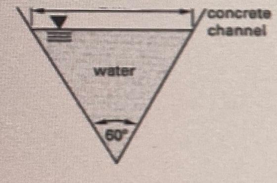 Solved A 3000 m long triangle channel carnes 3 m2/s of | Chegg.com