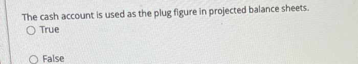 Solved The cash account is used as the plug figure in | Chegg.com