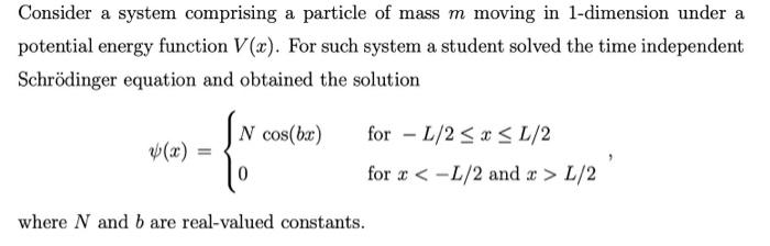 Solved Consider a system comprising a particle of mass m | Chegg.com