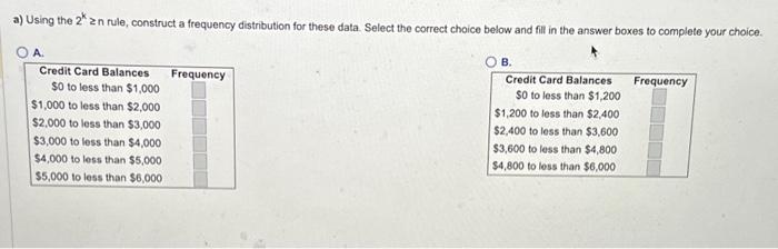 Solved a) Using the 2k≥n rule, construct a frequency | Chegg.com