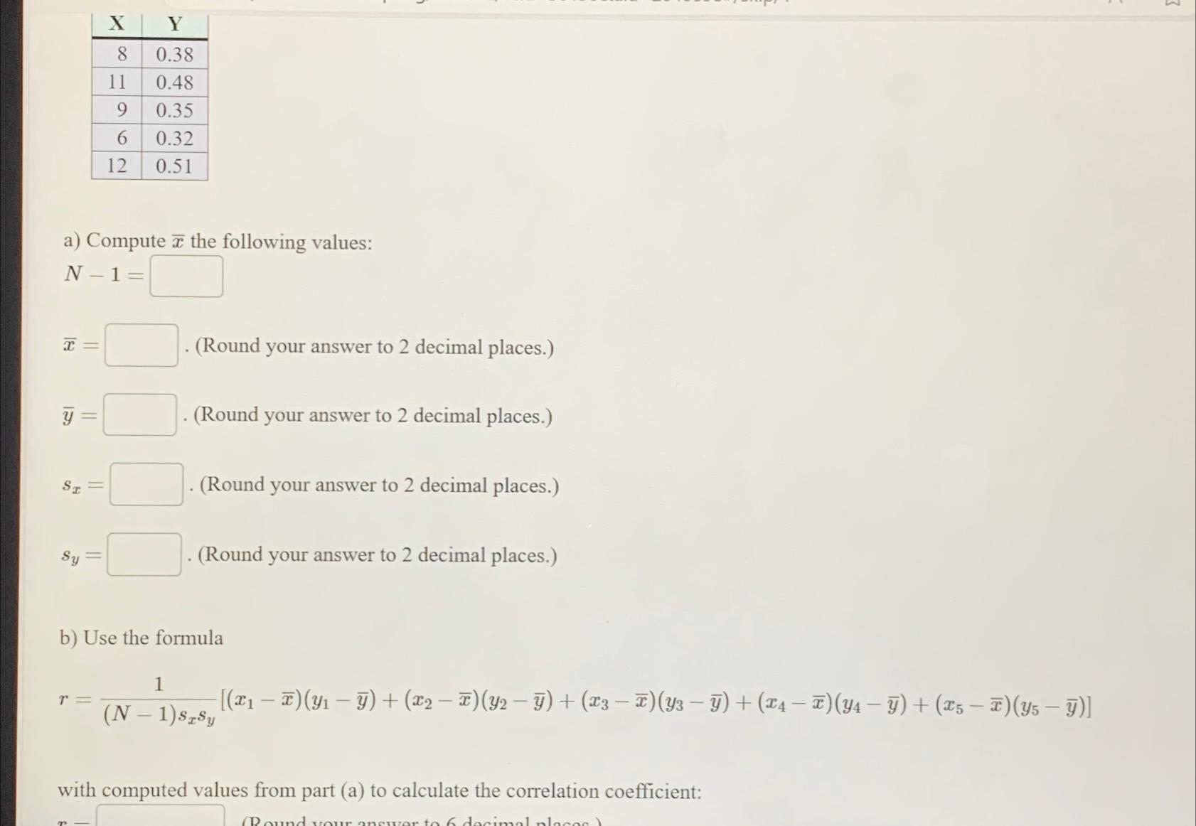 Solved \table[[x,Y | Chegg.com