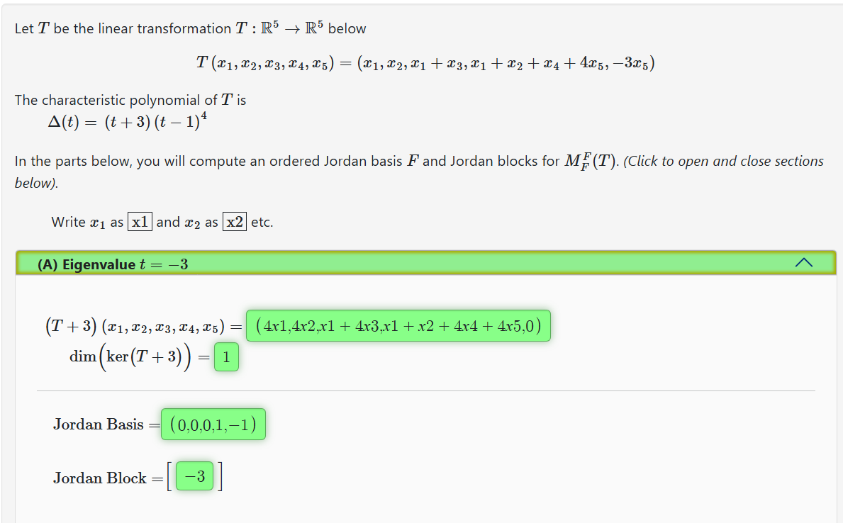 Let T ﻿be the linear transformation T:R5→R5 | Chegg.com