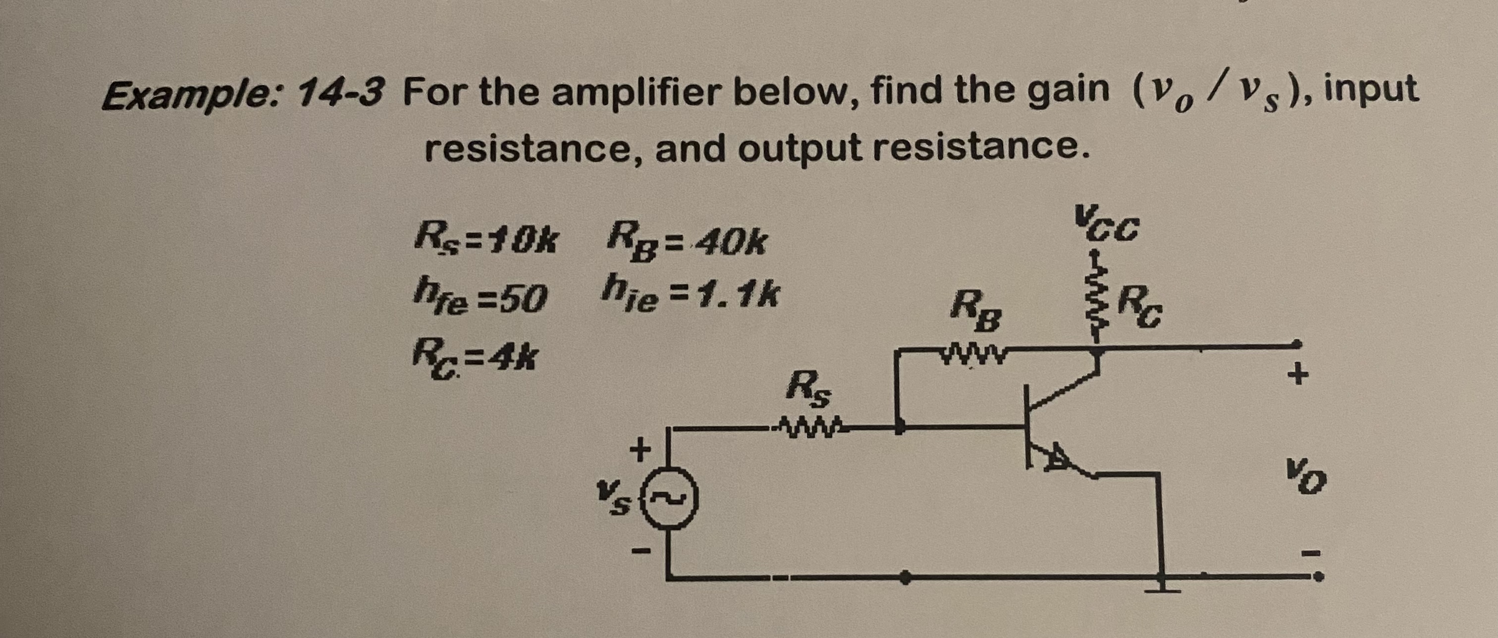 Solved Example: 14-3 ﻿For the amplifier below, find the gain | Chegg.com