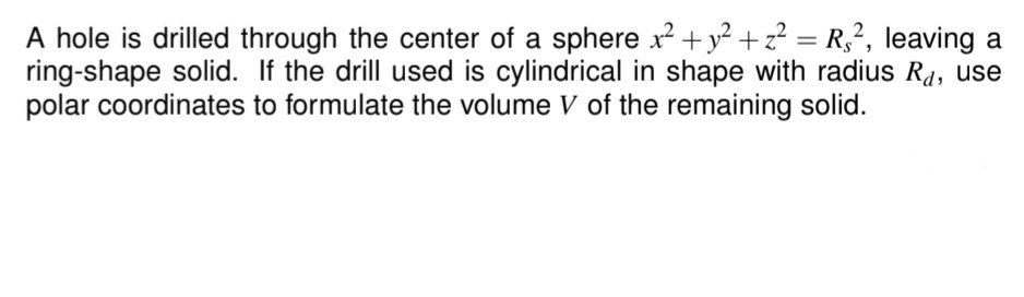 Solved A hole is drilled through the center of a sphere | Chegg.com