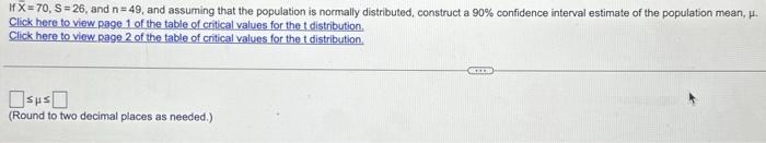 Solved Critical Values for the t Distribution (Page 1) | Chegg.com