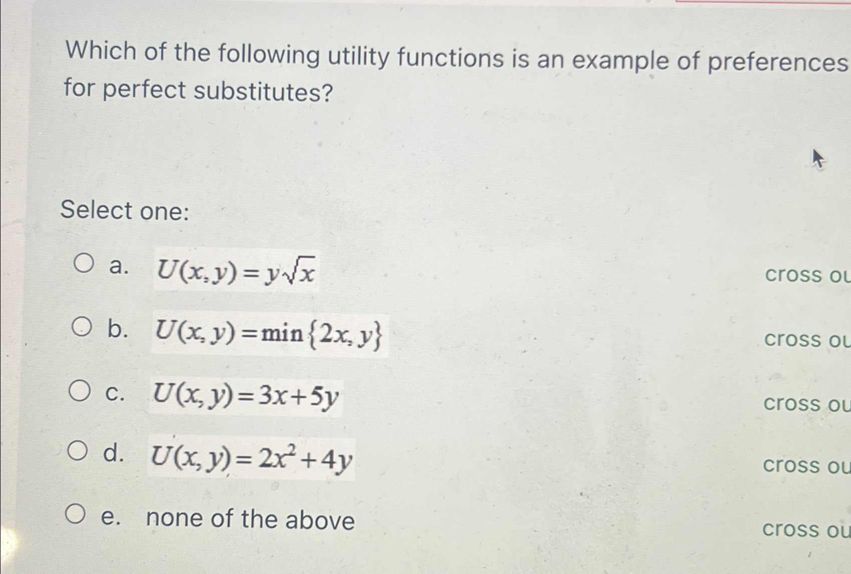 Solved Which of the following utility functions is an | Chegg.com