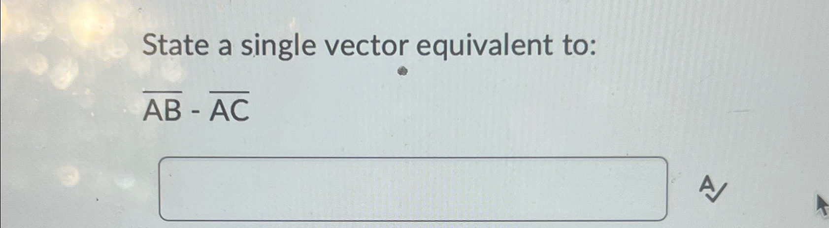 Solved State a single vector equivalent | Chegg.com