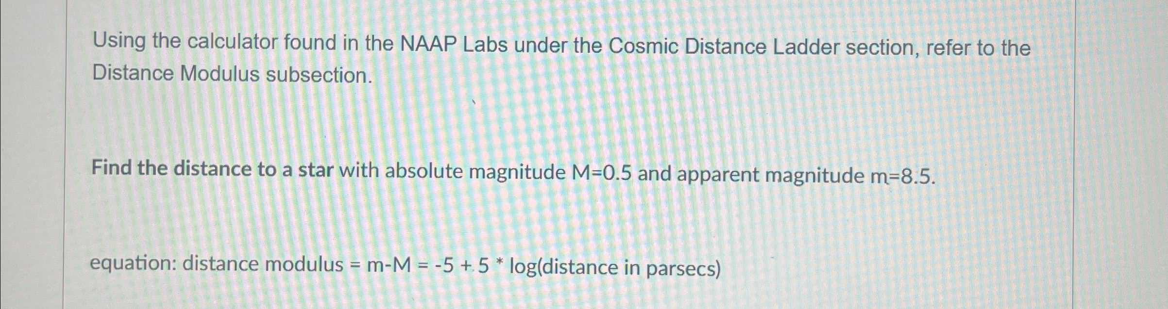 Solved Using the calculator found in the NAAP Labs under the | Chegg.com