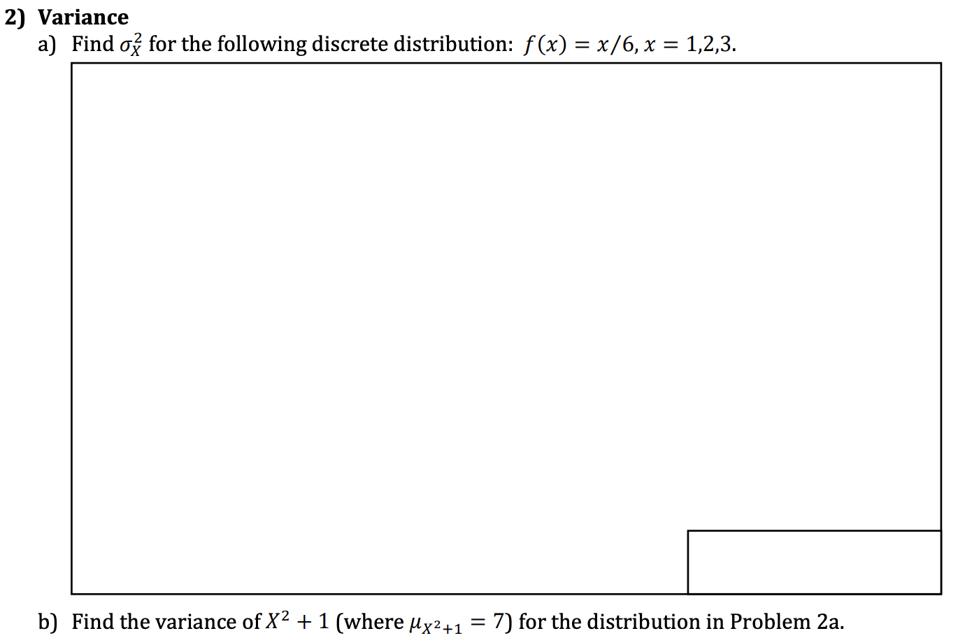 Solved Variancea) ﻿Find σx2 ﻿for the following discrete | Chegg.com