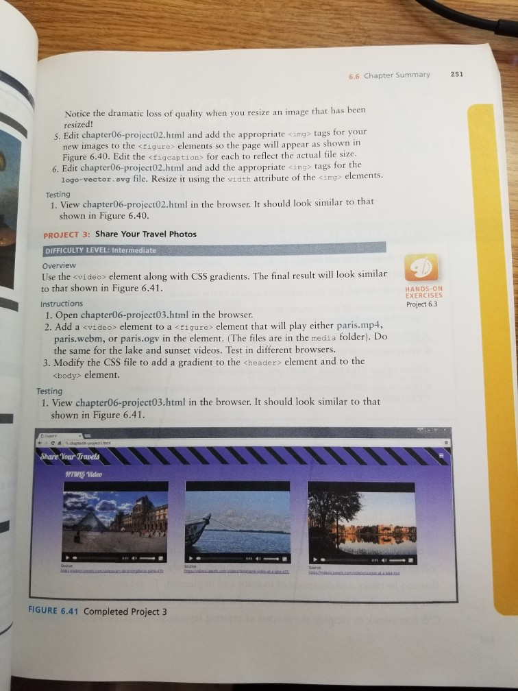 Can you help me with Project 3 from Chapter 6 of | Chegg.com