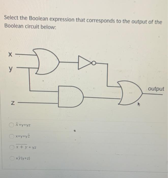 Solved Select the Boolean expression that corresponds to the | Chegg.com