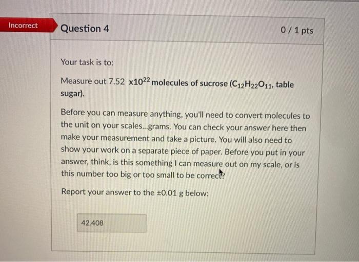 Solved Incorrect Question 4 0/1 pts Your task is to: Measure | Chegg.com Solved Incorrect Question 4 0/1 pts Your task is to: Measure | Chegg.com