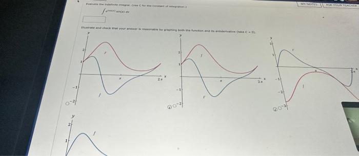Solved 1 2 -1 y 1 Evaluate the indefinite integral. (Use C | Chegg.com