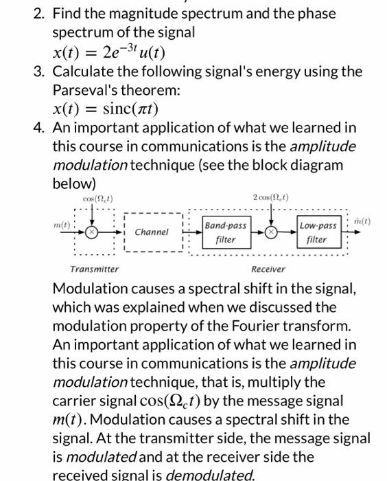 Solved 2. Find the magnitude spectrum and the phase spectrum | Chegg.com