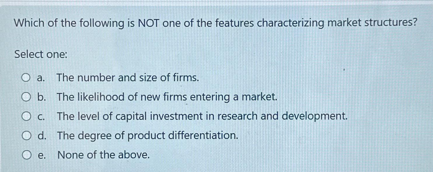 Solved Which of the following is NOT one of the features | Chegg.com