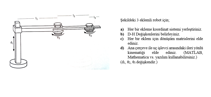 Şekildeki 3 ﻿eklemli robot için;a) ﻿Her bir ekleme | Chegg.com
