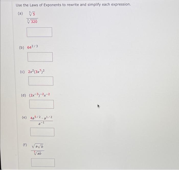 Solved Use the Laws of Exponents to rewrite and simplify | Chegg.com