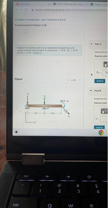 Solved Replace the loading system by an equivalent resultant | Chegg.com