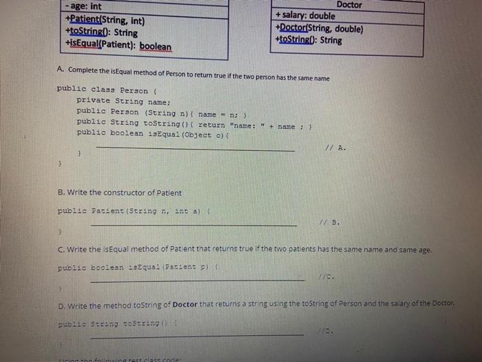 Solved Using the following UML class diagram to create Java | Chegg.com