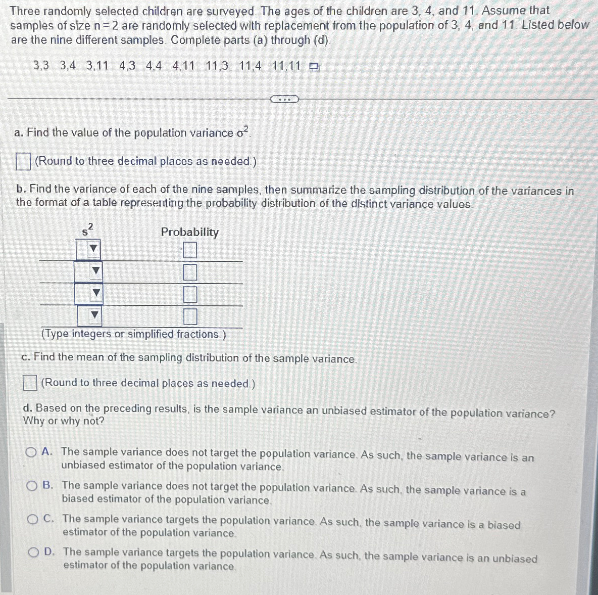 Solved Three randomly selected children are surveyed. The | Chegg.com