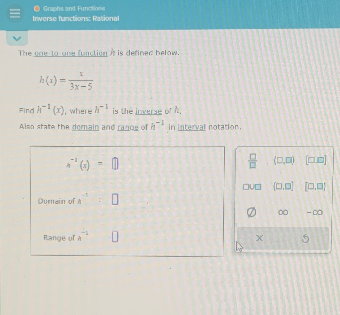 Solved Graphs and FunctionsInverse tunctions: RationalThe | Chegg.com