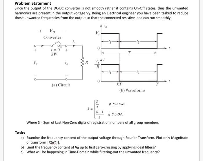 Solved Problem Statement Since the output of the DC-DC | Chegg.com