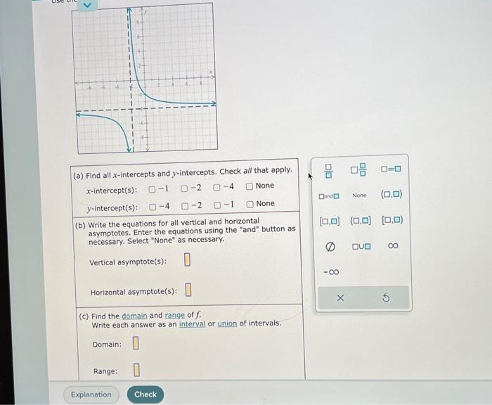 Solved (a) Find all x-intercepts and y-intercepts. Check all | Chegg.com