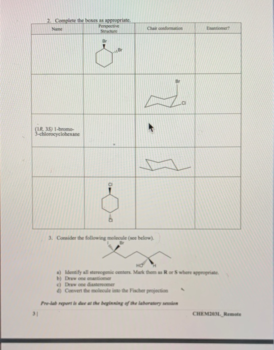 Solved Prelab Assignment Prior to the laboratory, complete | Chegg.com
