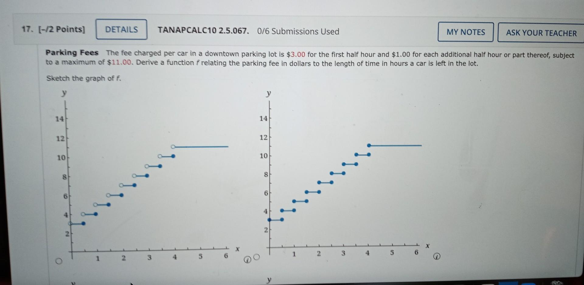 Solved Parking Fees The fee charged per car in a downtown | Chegg.com