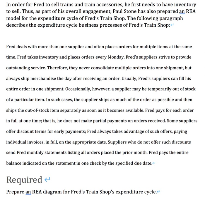 Solved In order for Fred to sell trains and train | Chegg.com