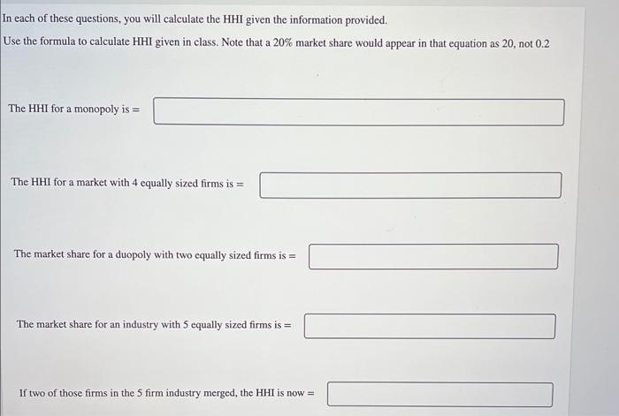 Solved In each of these questions, you will calculate the | Chegg.com