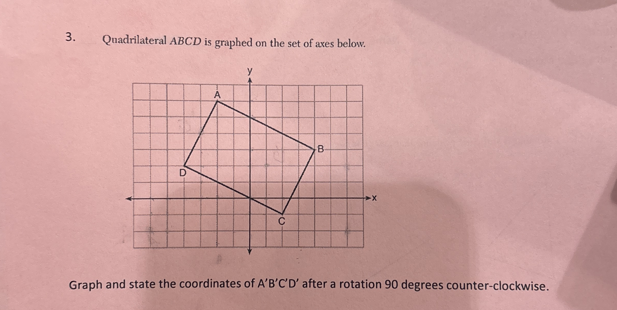 Solved Quadrilateral ABCD is graphed on the set of axes | Chegg.com
