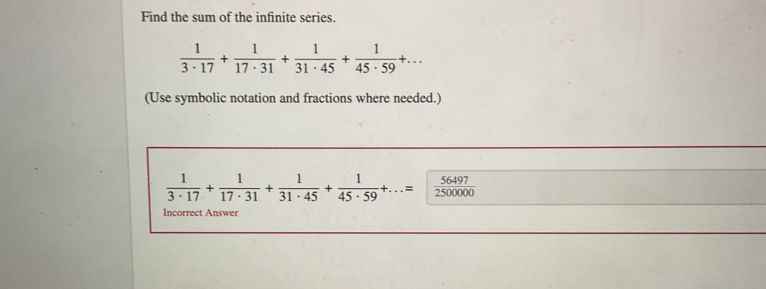 Solved Find the sum of the infinite | Chegg.com