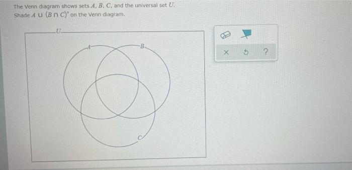 Solved The Venn diagram shows sets A, B, C, and the | Chegg.com