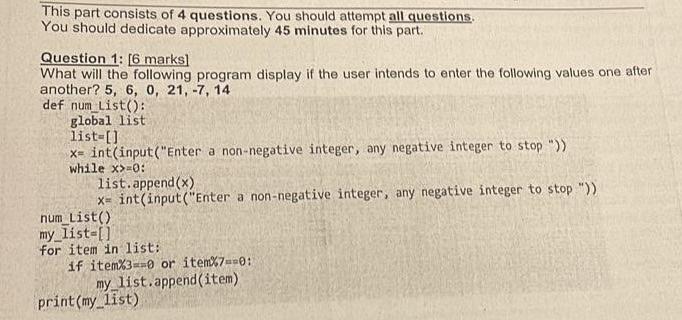 Solved This part consists of 4 questions. You should attempt | Chegg.com