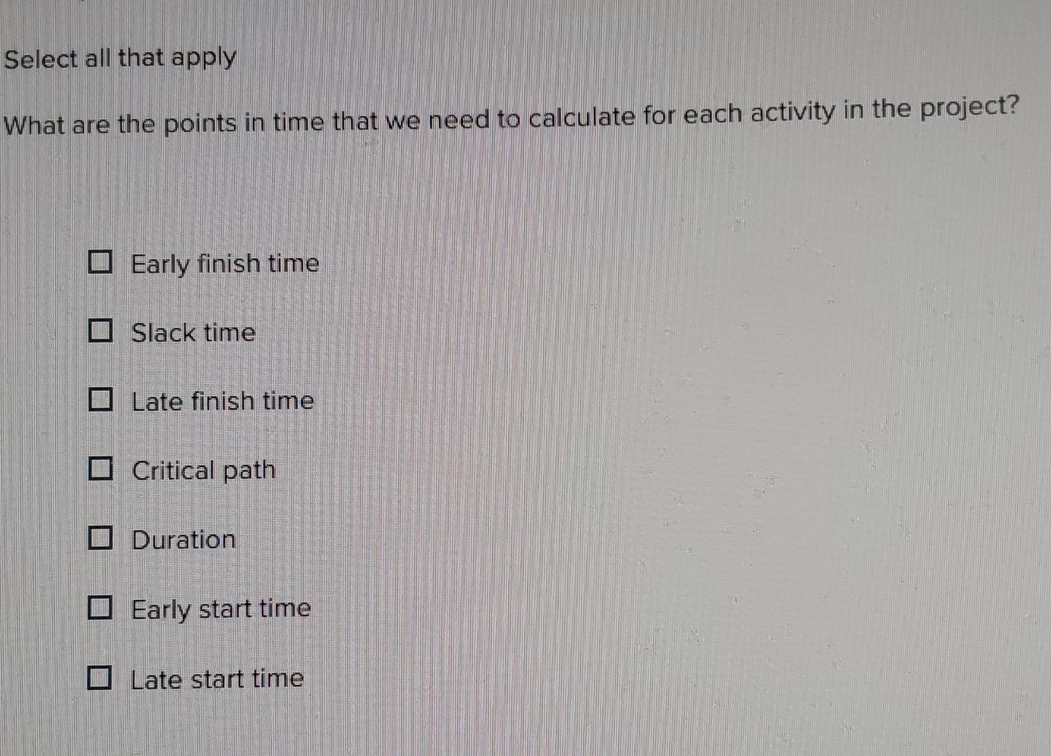Solved Select all that applyWhat are the points in time that | Chegg.com